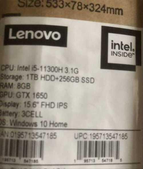 Lenovo ideapad gaming 3 15.6FHD IPS / GTX 1650/i5