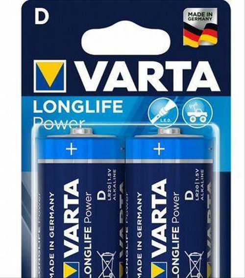 Батарейка LR20 Varta power D BL2 Alkaline 1.5V