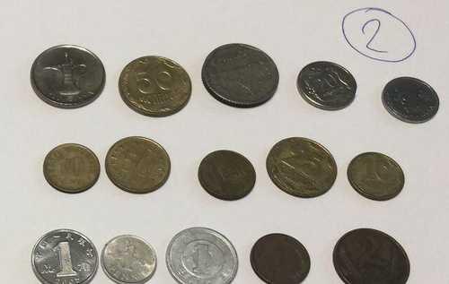 Набор 2 иностранных монет (15 шт.) (без почты)