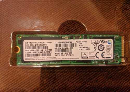 SSD Samsung PM961 NVMe 128