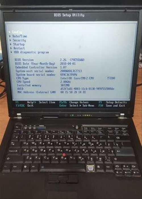 IBM ThinkPad T60 (64 bit, 3 Гб озу)