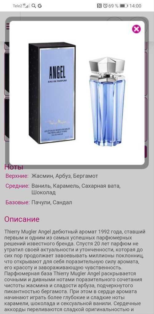 Парфюмированная вода Thierry Mugler Angel 100 ml о