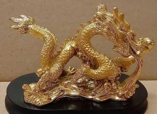 Статуэтка фигурка на подставке Дракон Золотой