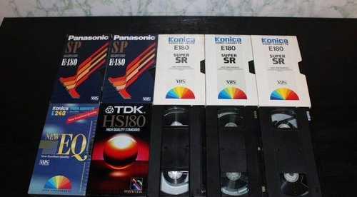 Набор видеокассет VHS 10 шт (Konica, TDK и т.д)