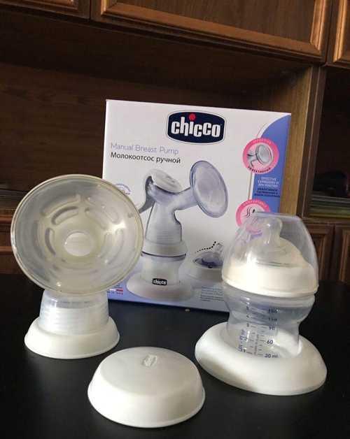 Молокоотсос Chicco Natural Feeling ручной, с бутыл