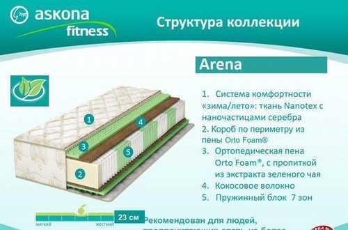 Анатомический матрас Аскона 200х180,в наличии