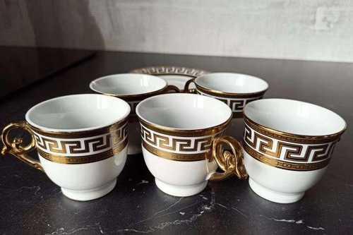 Кофейные чашки с блюдцами Thun 1794 24 карата золо