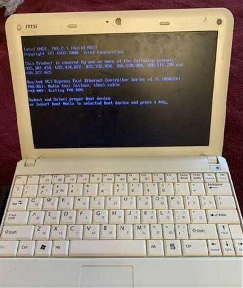 Ноутбук MSI U130 рабочий для восстановления