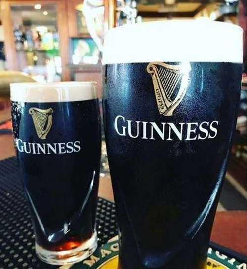 Guinness два пивных бокала разного обьема