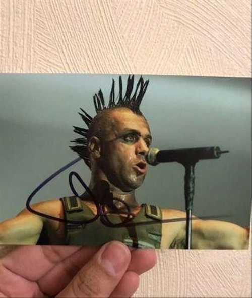 Автограф Тилль Линдеманн Rammstein Lindemann