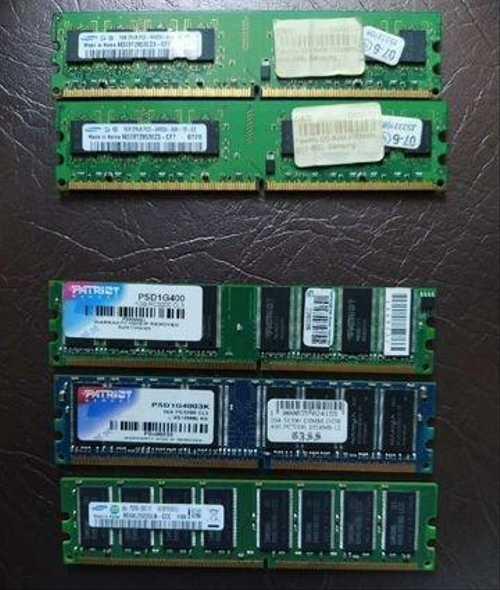Оперативная память DDR2, DDR по 1Gb
