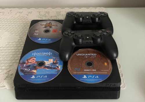 Play Station 4slim500gb/2 геймпада, Fifa18, UFC3 d