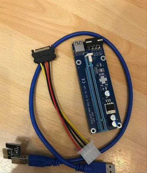 Райзер PCI-e USB 1x-16x molex/6pin. Качество