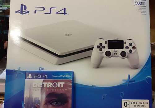 Sony PS4 slim белоснежная Detroit