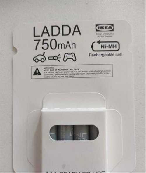 Аккумуляторные батарейки aaa ladda (ikea)