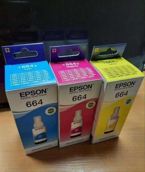 Чернила epson T664 цветные для L100/L110/L200/L210