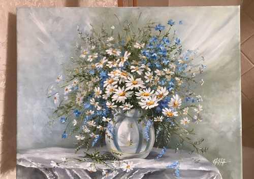 Картина маслом «Полевые цветы»