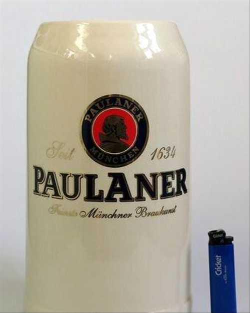 Трехлитровая керамическая пивная кружка paulaner