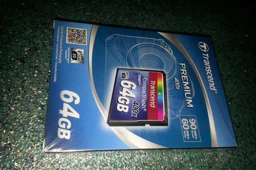 Transcend premium compactflash cf 400x 64gb новая