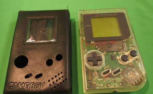 Game Boy DMG -01 прозрачный, чехол и картридж
