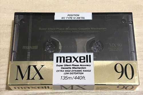 Аудиокассета Maxell MX 90 (Made in Japan) 1989 год