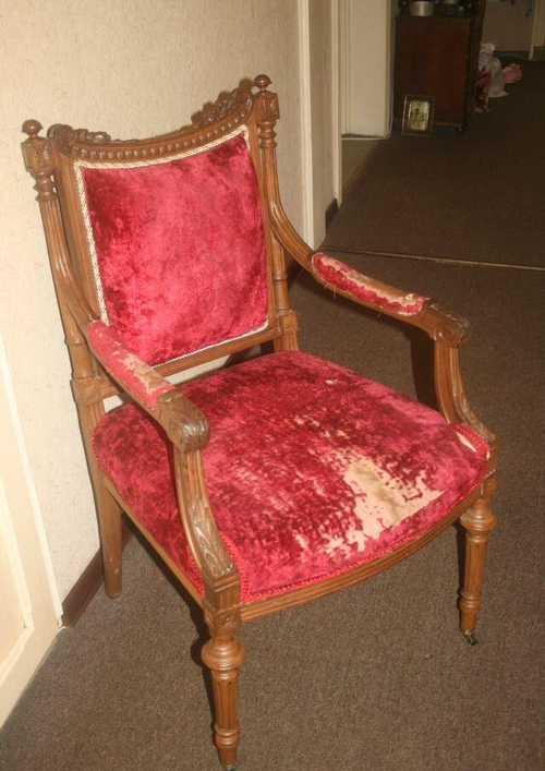 Кресло антикварное орех мебель старинная
