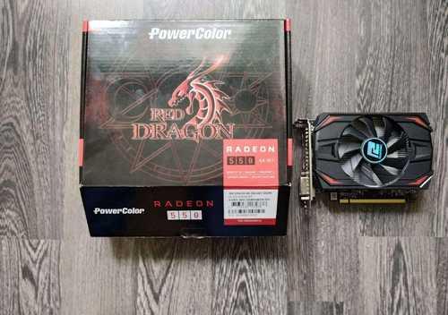 Видеокарта rx-550 power color red dragon