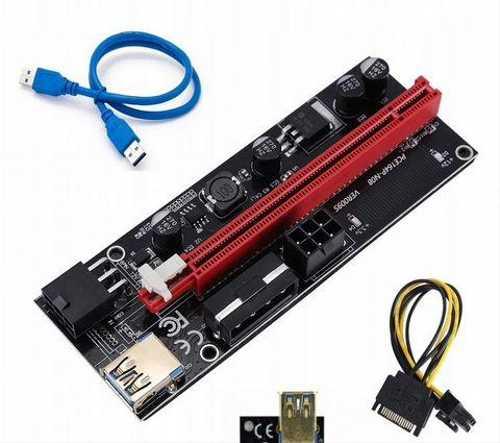 Райзер pci-e ver.009s 6pin + molex + SATA