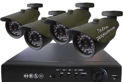 Комплекты видеонаблюдения на 1, 4, 8, 16, 32 камер