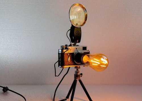 Винтажный светильник из ретро фотокамеры Зоркий