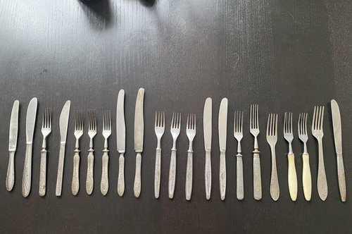 Ножи и вилки винтажные столовые