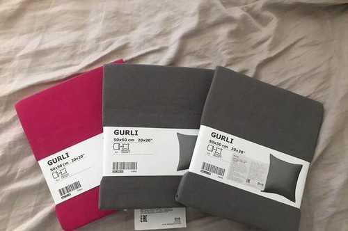 IKEA gurli чехлы на подушку серый розовый новые