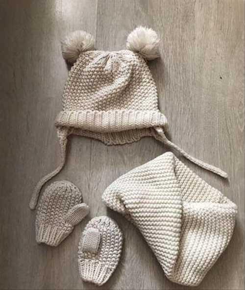 Комплект шапка, шарф, варежки Zara
