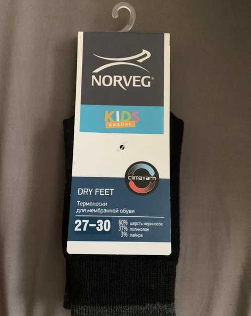 Носки термо Norveg Dry Feet детские, размер 27-30