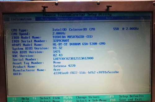 Ноутбук Acer Extensa 4220