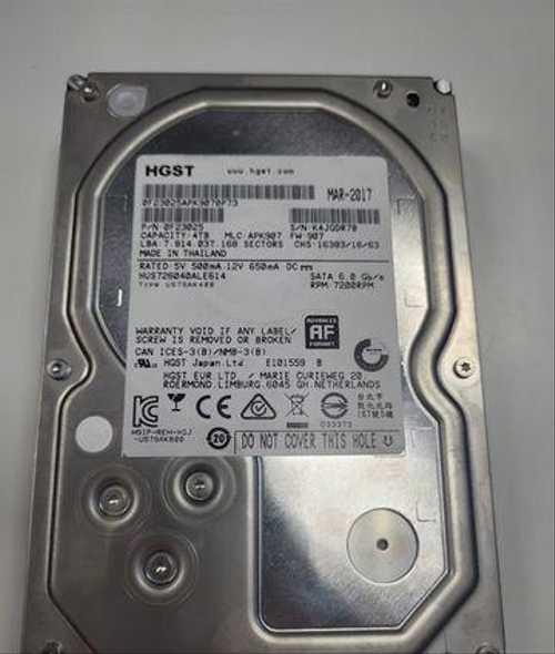 Жесткий диск 4TB hgst (переназначенные секторы)