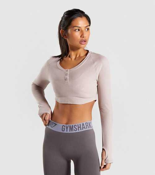 Рашгард из ткани пике Gymshark Chalk Taupe S