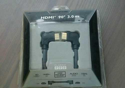 Новый угловой 4К кабель hdmi 3метра Vivanco 4K S&I