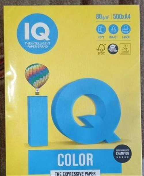 Бумага a4, IQ жёлтая
