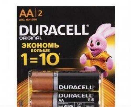 Батарейка duracell AA LR6 (пальчиковая, 2 шт/уп)