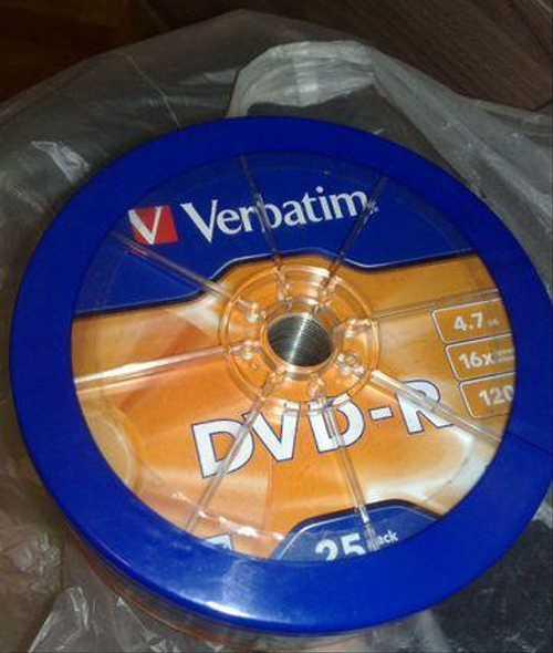 Verbatim DVD-R 25 штук новые