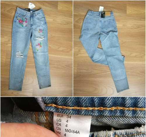 Новые стильные модные джинсы HM 34р boyfriend