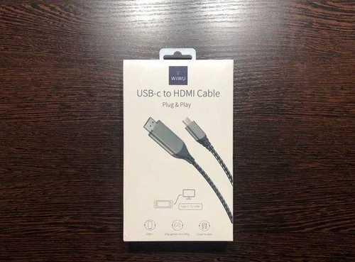 Кабель USB-C to hdmi 4K 60Hz wiwu