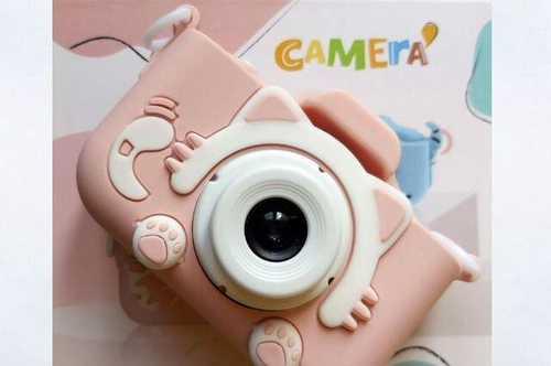 Детский фотоаппарат Котик Kitty розовый/голубой