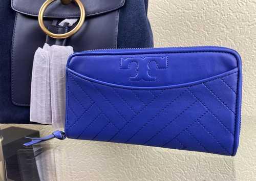 Стильный синий кошелек Tory Burch
