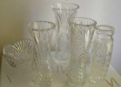 Хрустальные вазы, сделано в СССР