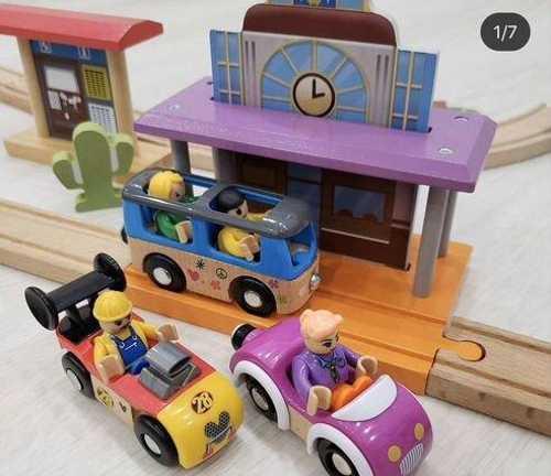 Детские игрушки автобус для деревянной железной до