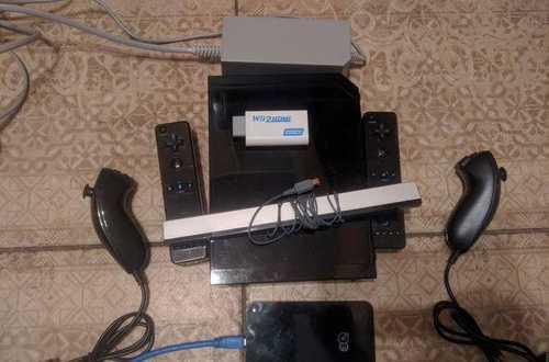 Нинтендо Wii 4 джойстика 280игр на жёстком диске