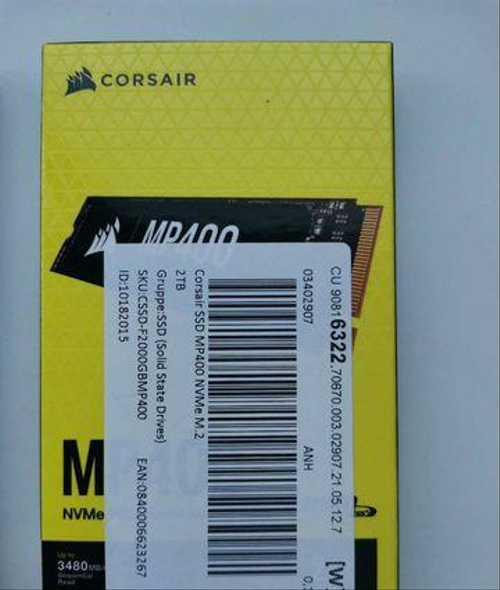 Ssd m2 nvme 2tb Corsair MP400