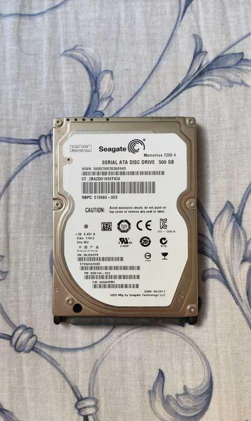 Жесткий диск Seagate momentus 7200.4 500gb